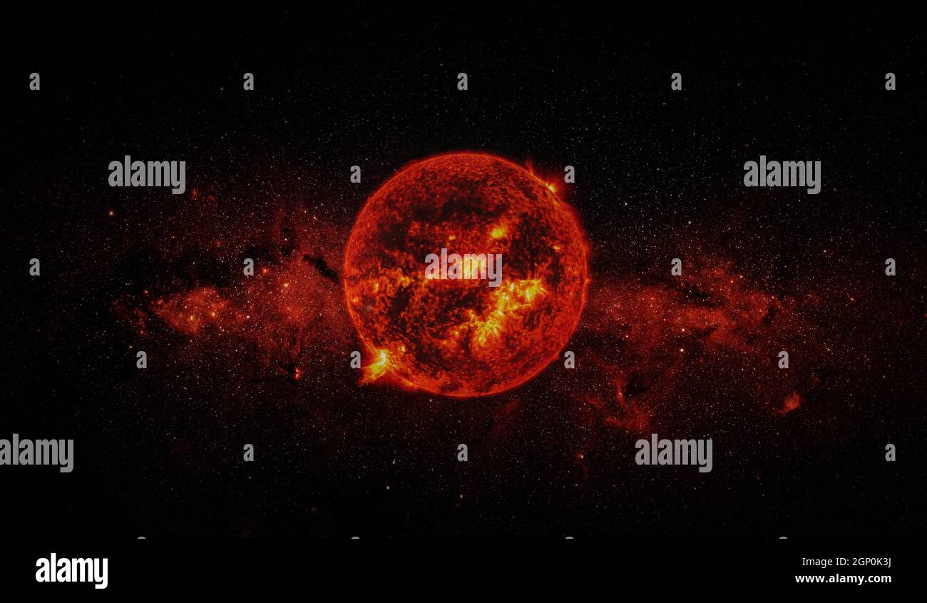 Sun on space background. Elements of this image furnished by NASA Stock ...