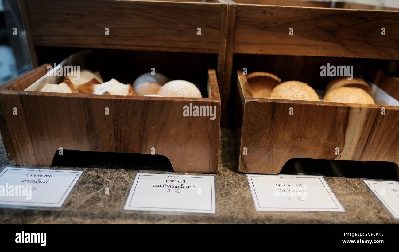 Bread and Rolls Bakery Section at Five Star Hotel Breakfast Buffet ...