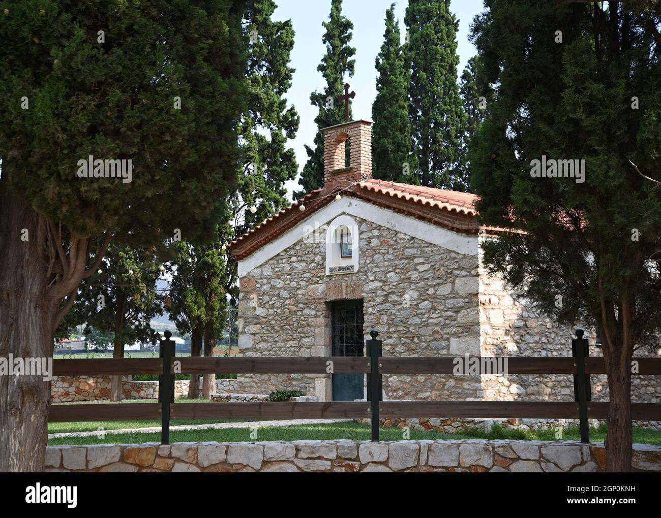 Landscape with scenic view of Aghios Athanassios a picturesque ...