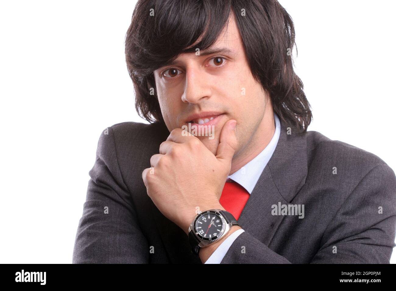 Portrait of young businessman - isolated in white background Stock ...