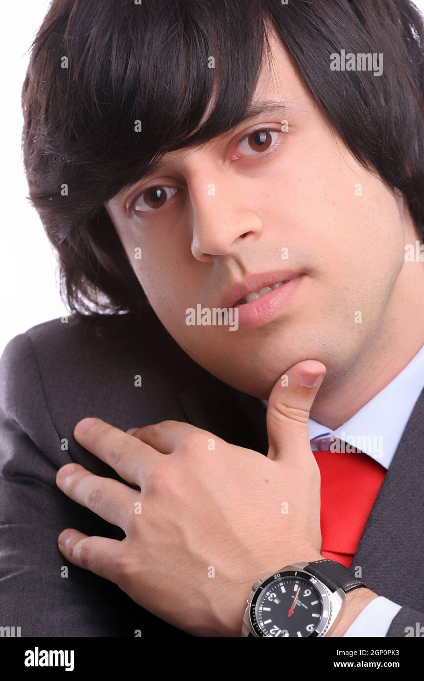 Portrait of young businessman - isolated in white background Stock ...