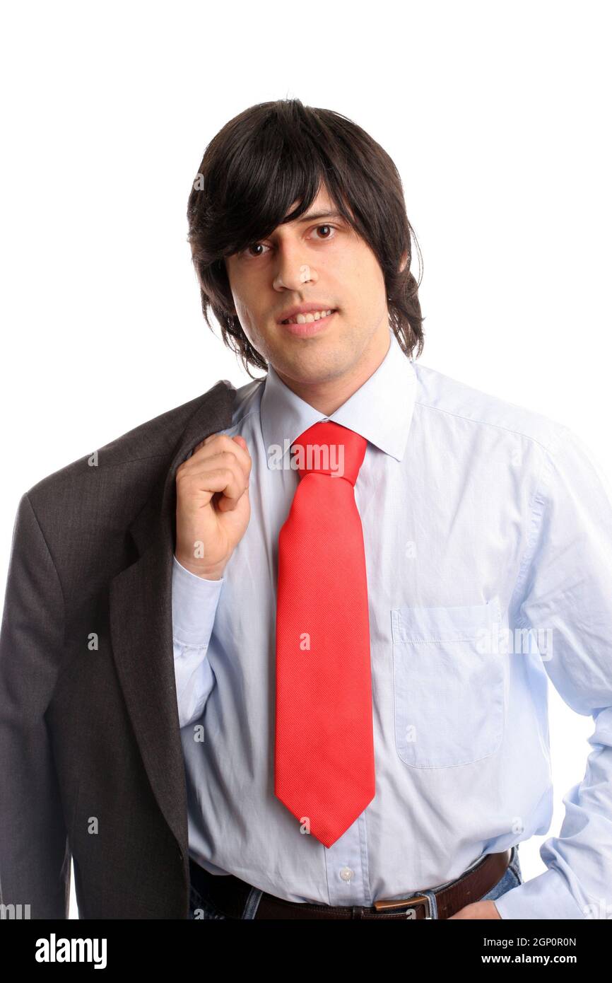 Portrait of young businessman - isolated in white background Stock ...