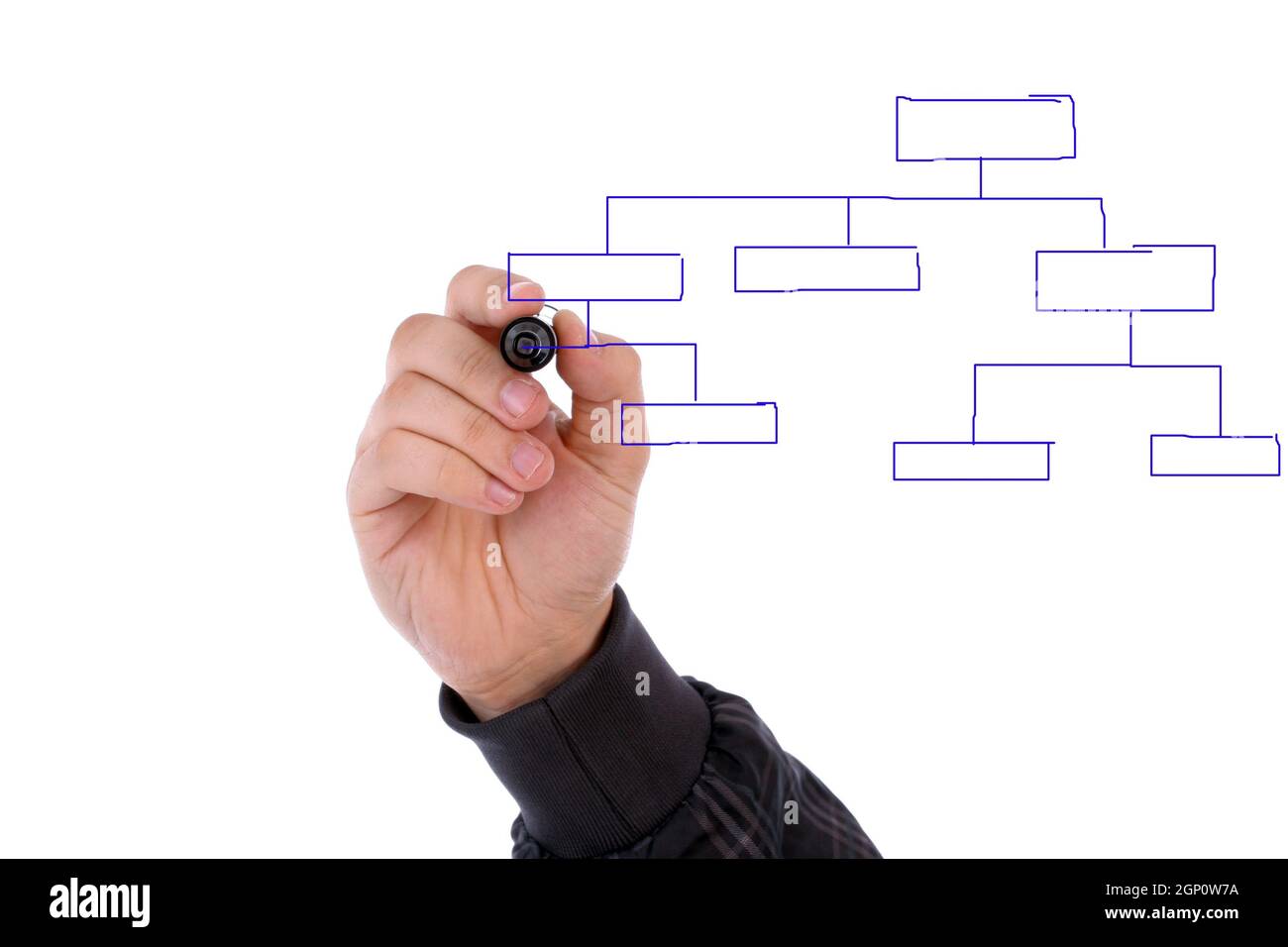 Hand drawing chart in whiteboard, isolated on white Stock Photo - Alamy