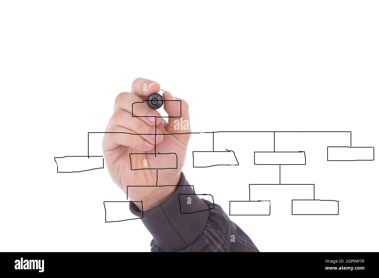 Hand drawing chart in whiteboard, isolated on white Stock Photo - Alamy