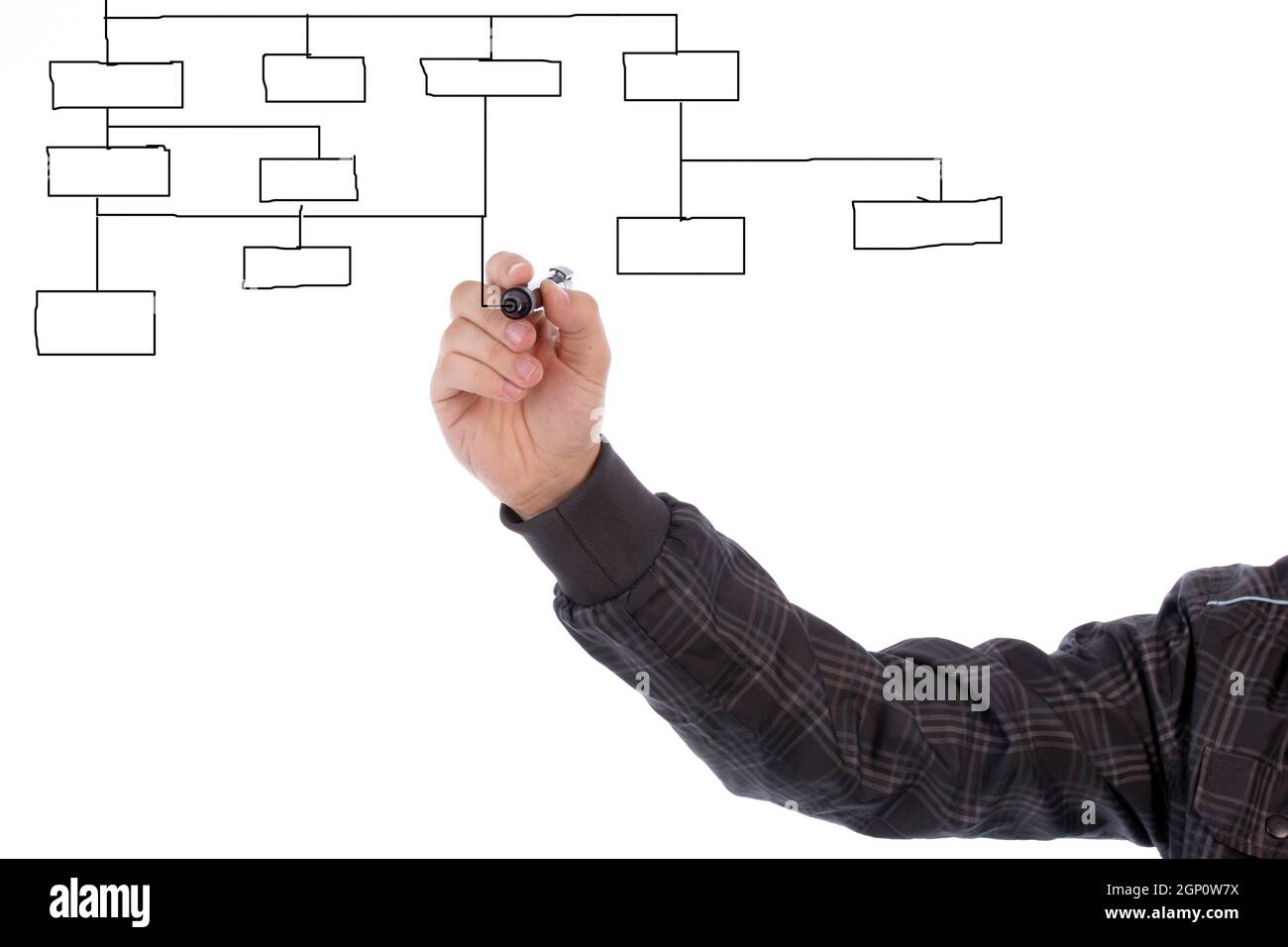 Hand drawing chart in whiteboard, isolated on white Stock Photo - Alamy