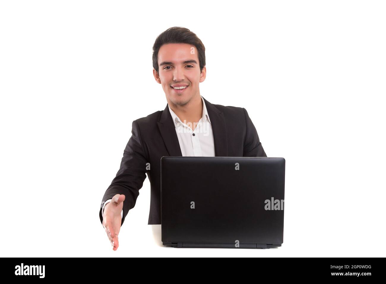Business man offering handshake, isolated over a white background Stock ...