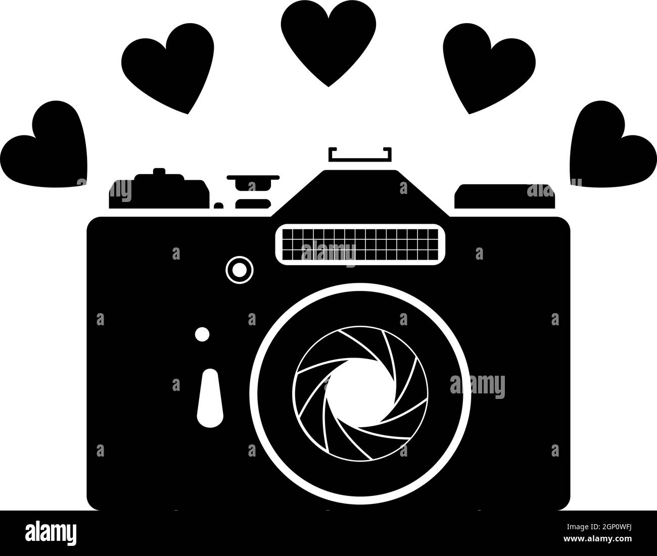 Camera With Hearts Icon Stock Vector Image & Art - Alamy