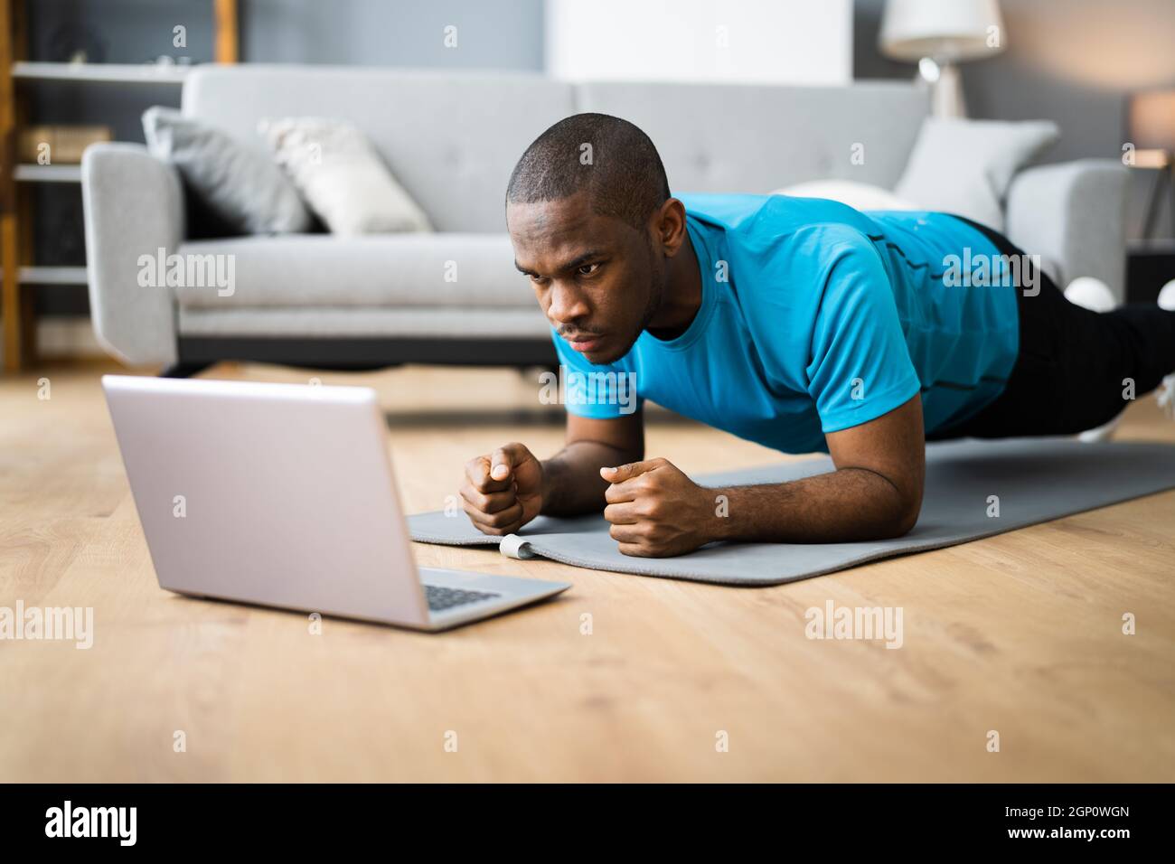 African American Doing Fitness Workout Exercise Class Stock Photo - Alamy