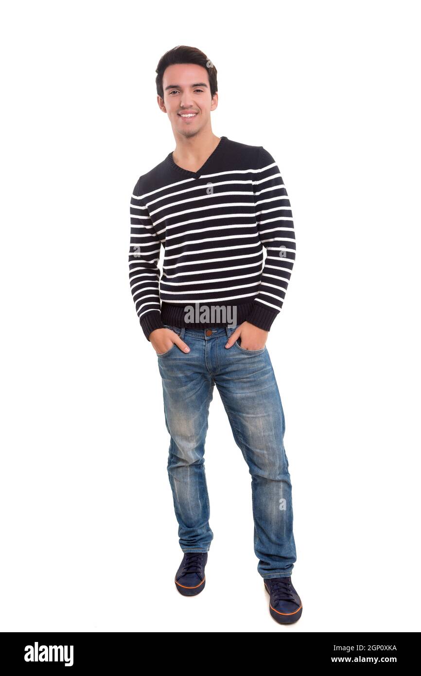 Studio picture of a young and handsome man posing isolated Stock Photo ...