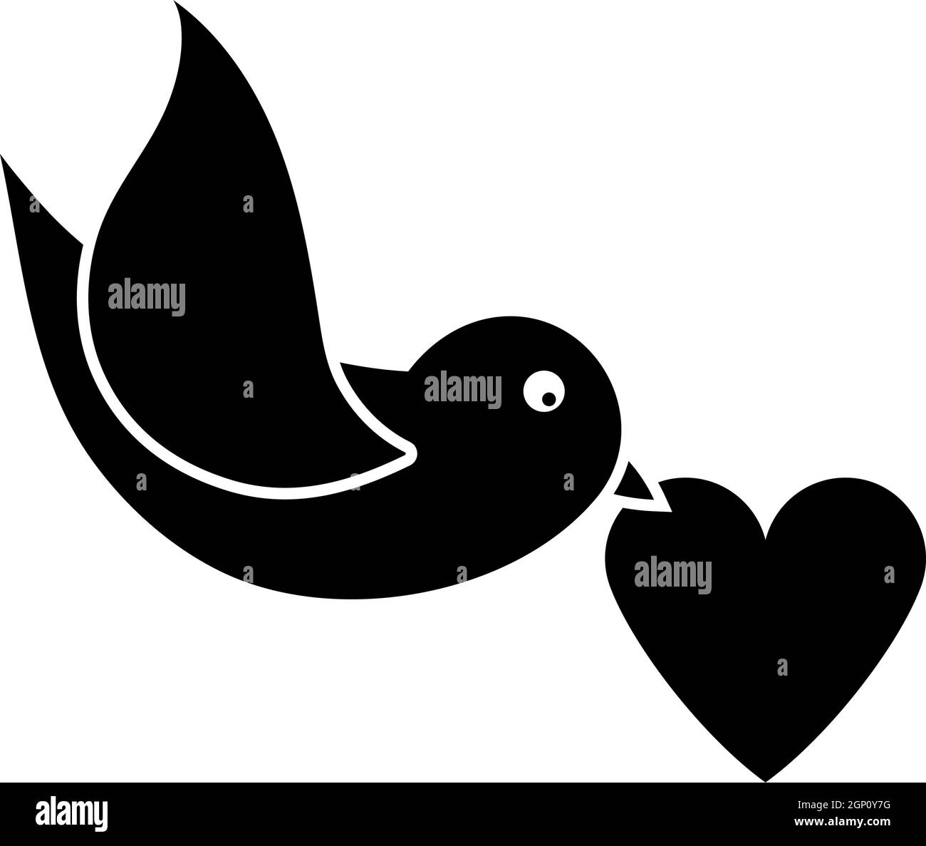 Dove With Heart Icon Stock Vector Image & Art - Alamy