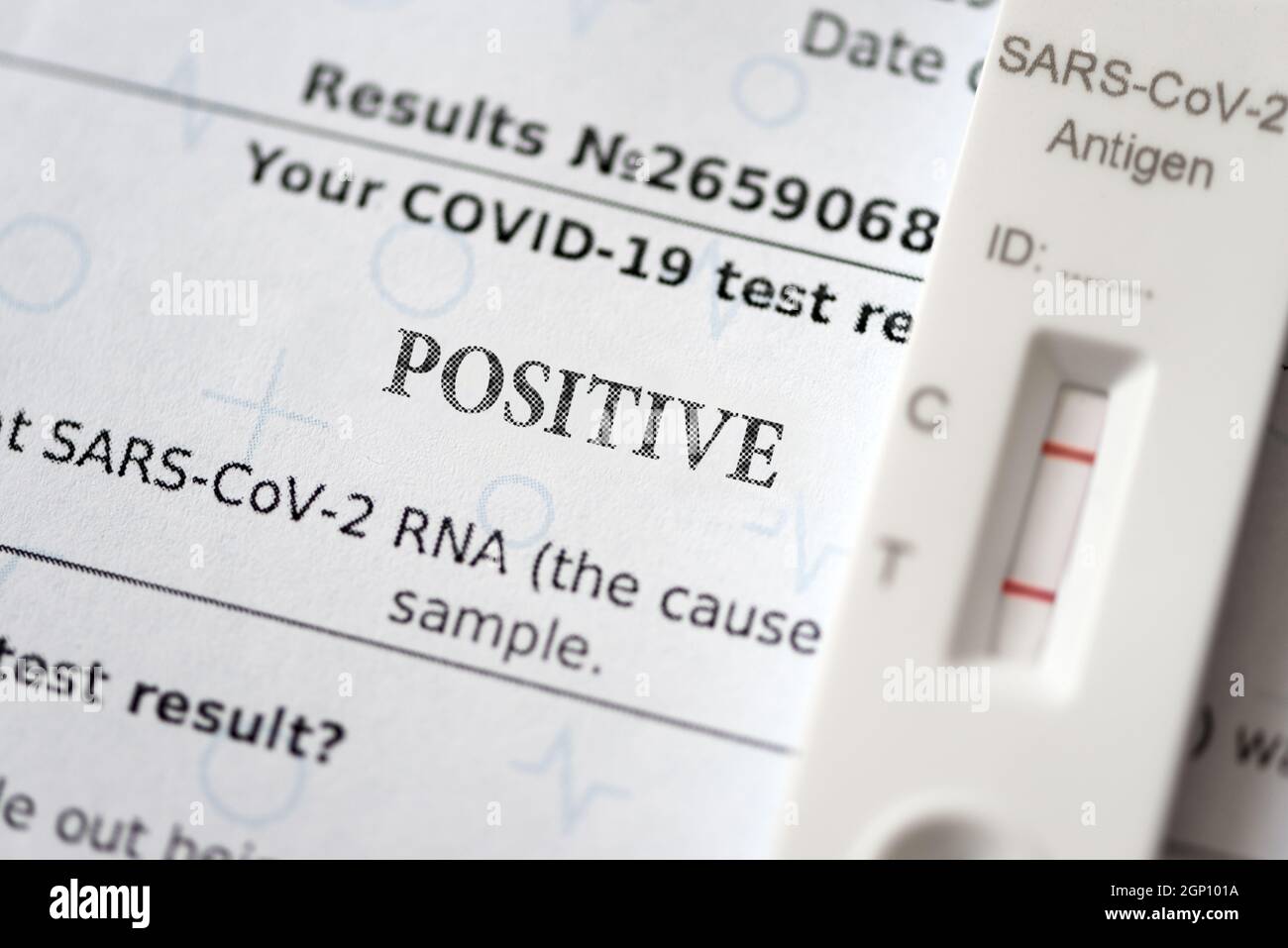 Laboratory report with positive test result by using rapid test device ...
