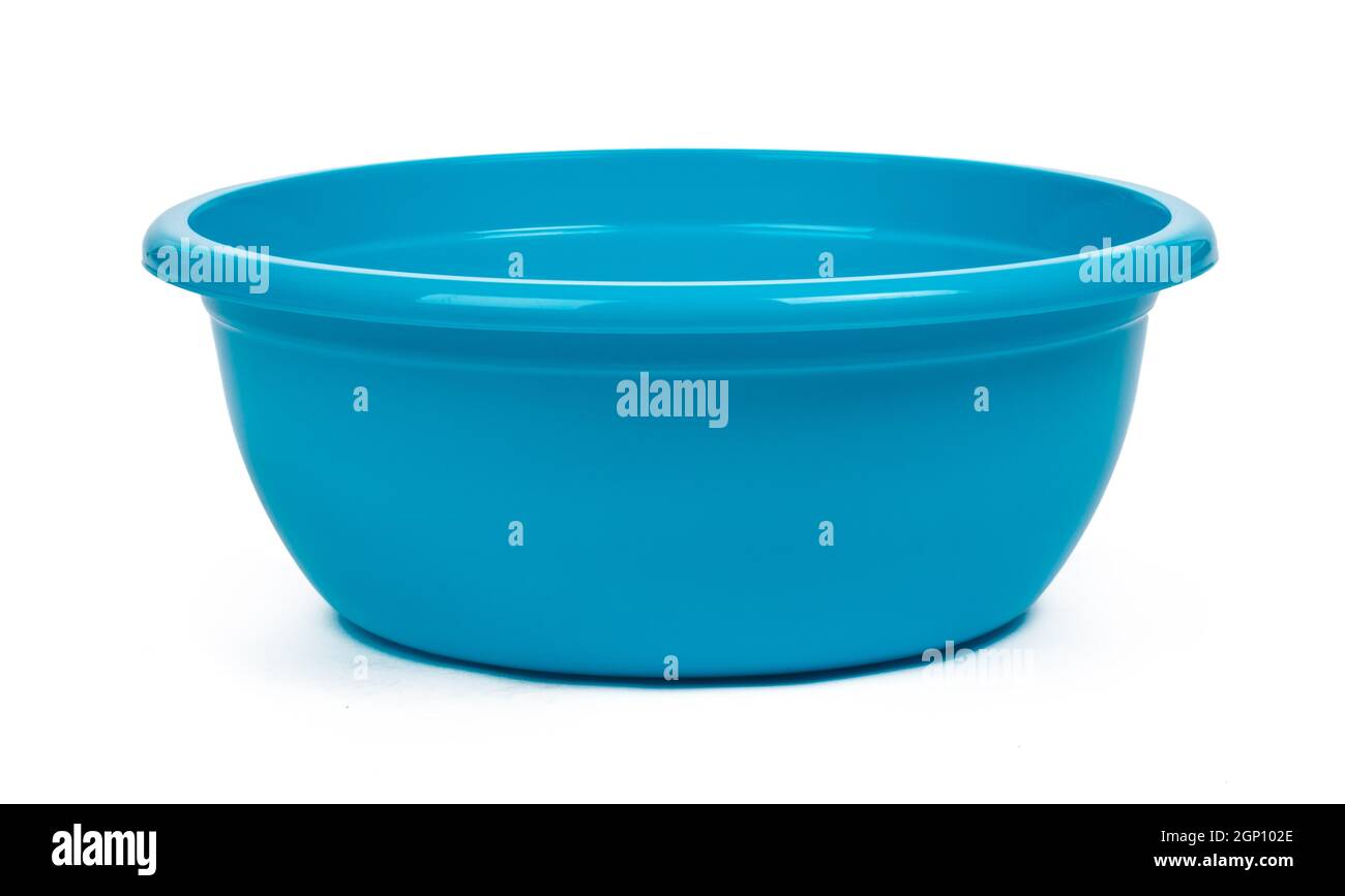 Plastic empty basin isolated on white background Stock Photo - Alamy