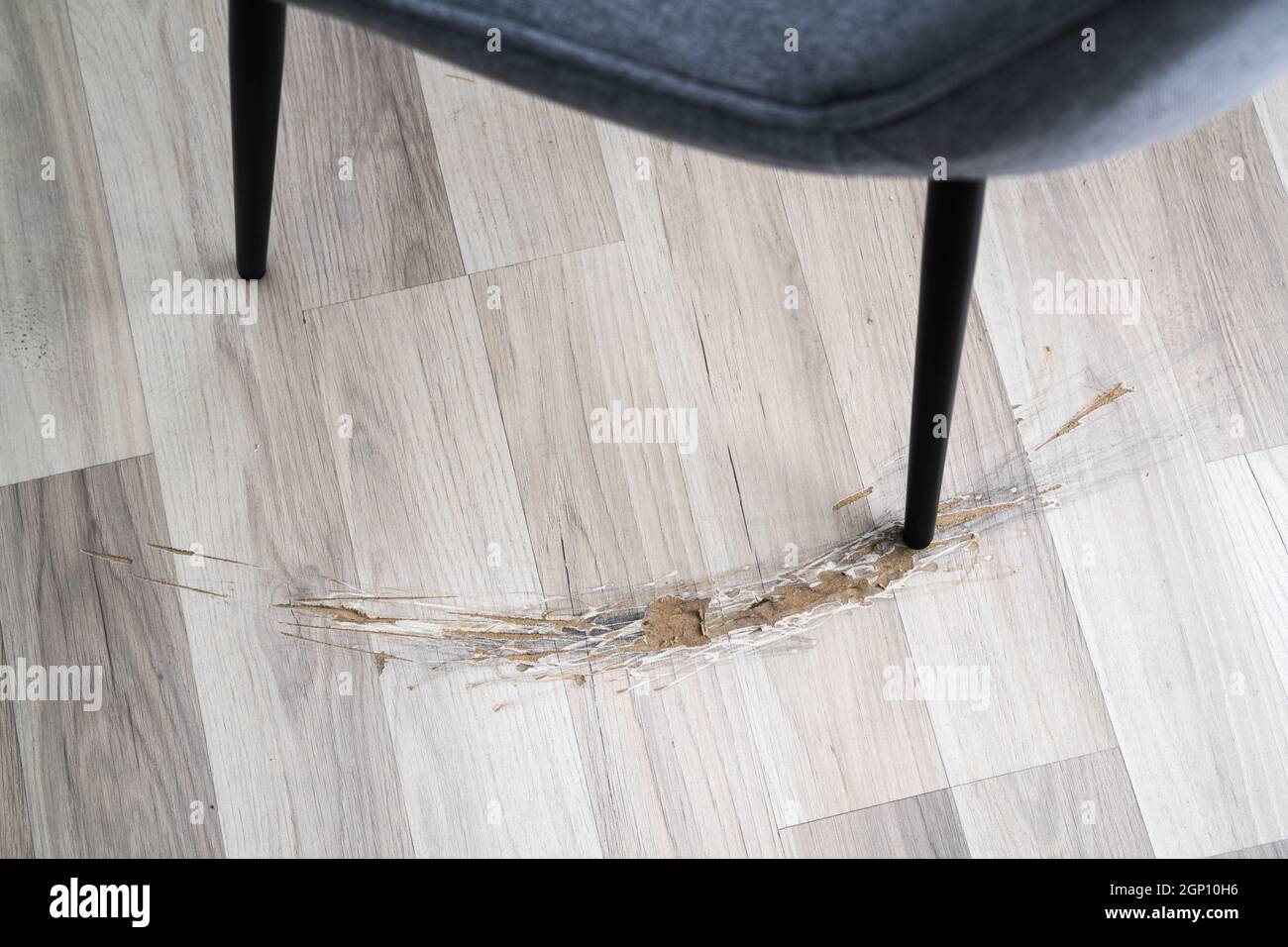 Broken Laminate Floor Damage. Destroyed House Flooring Stock Photo - Alamy