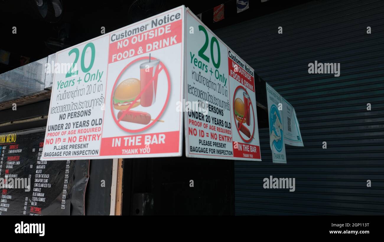 Signs Billboards Outside of Entertainment Zone Nana Plaza Bangkok ...