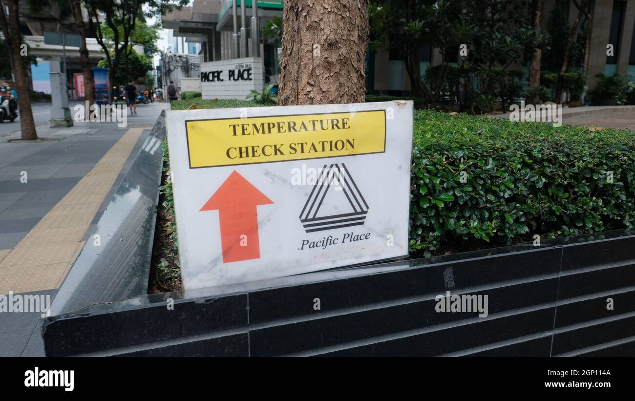 Temperature check station for pacific place hi-res stock photography ...