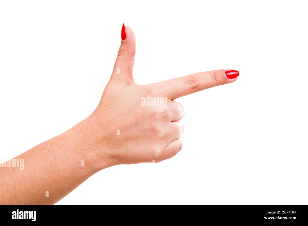 A female hand directing you to the right Stock Photo - Alamy