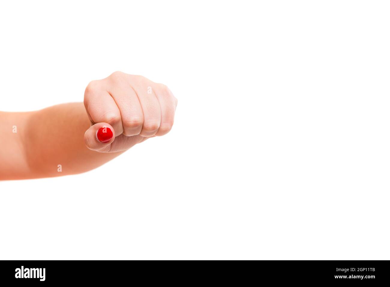 An isolated fist punching towards the camera Stock Photo - Alamy