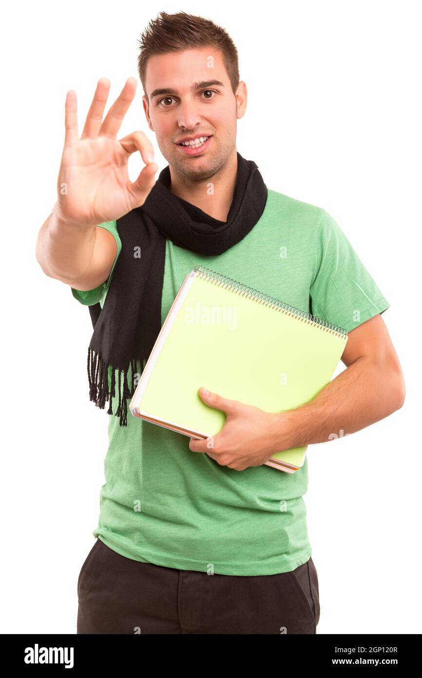Young handsome man expressing positivity - isolated over white Stock ...