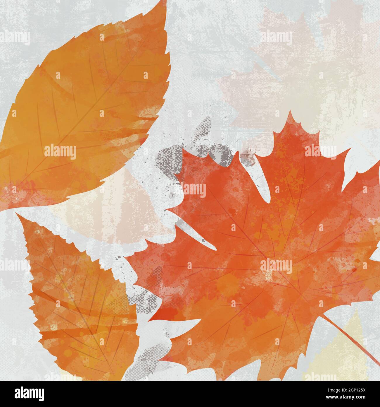 autumn season pastel drawing colors with falling leaves. abstract ...