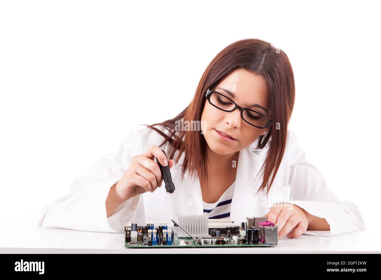 Happy and successful young computer technician Stock Photo - Alamy