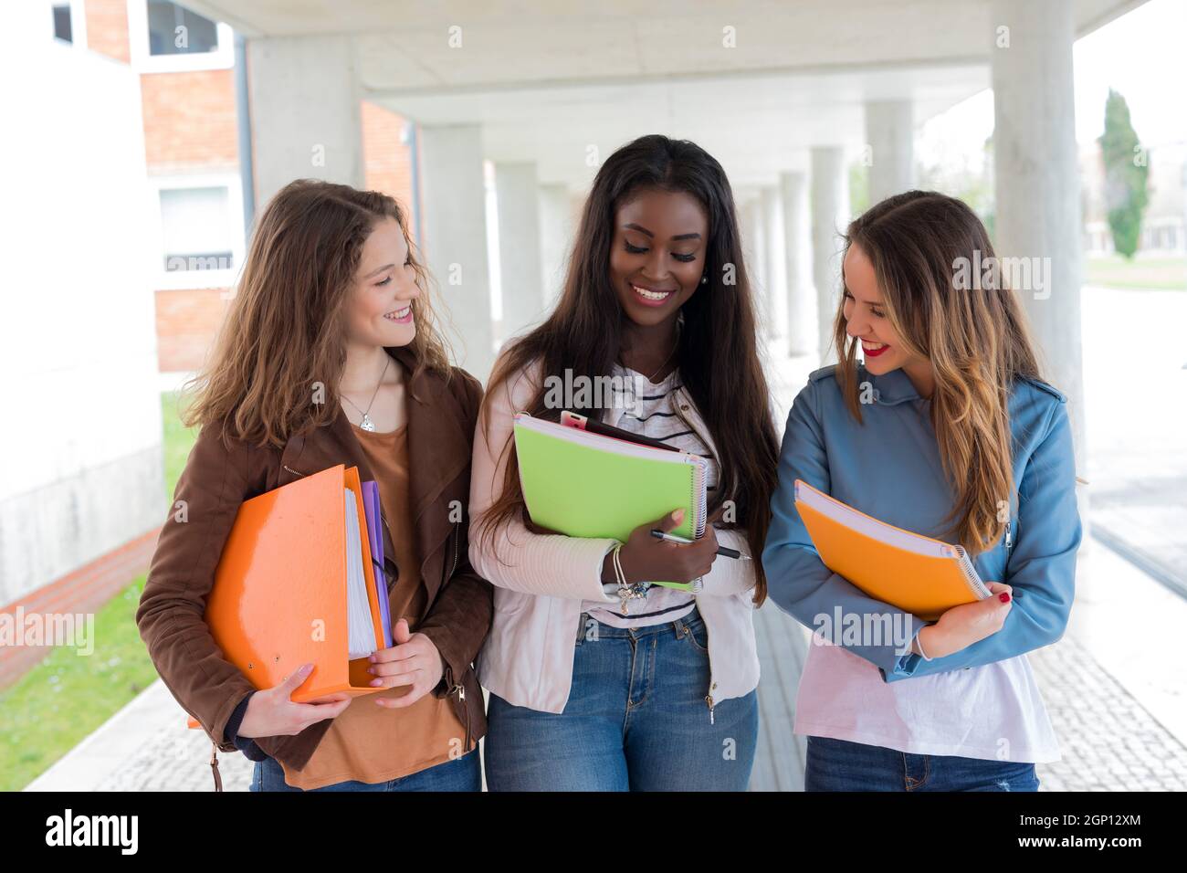 Group multi ethnic young students at the university campus Stock Photo ...