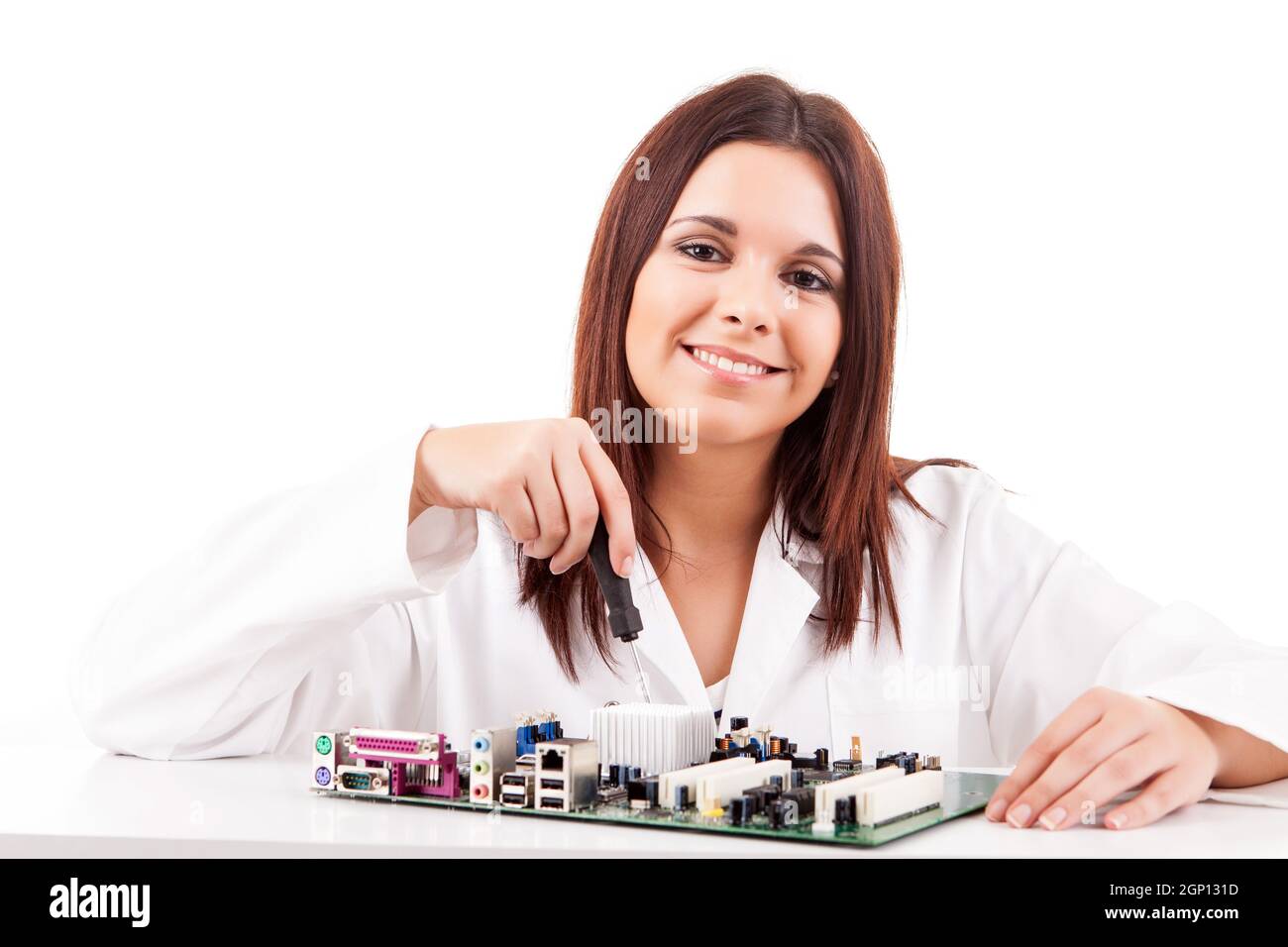 Happy and successful young computer technician Stock Photo - Alamy