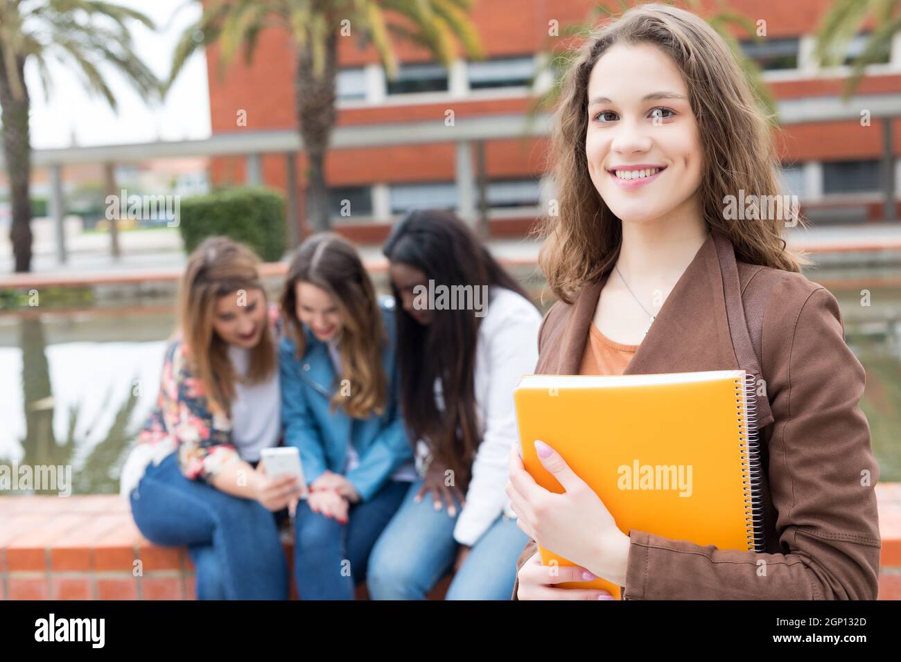 Group multi ethnic young students at the university campus Stock Photo ...