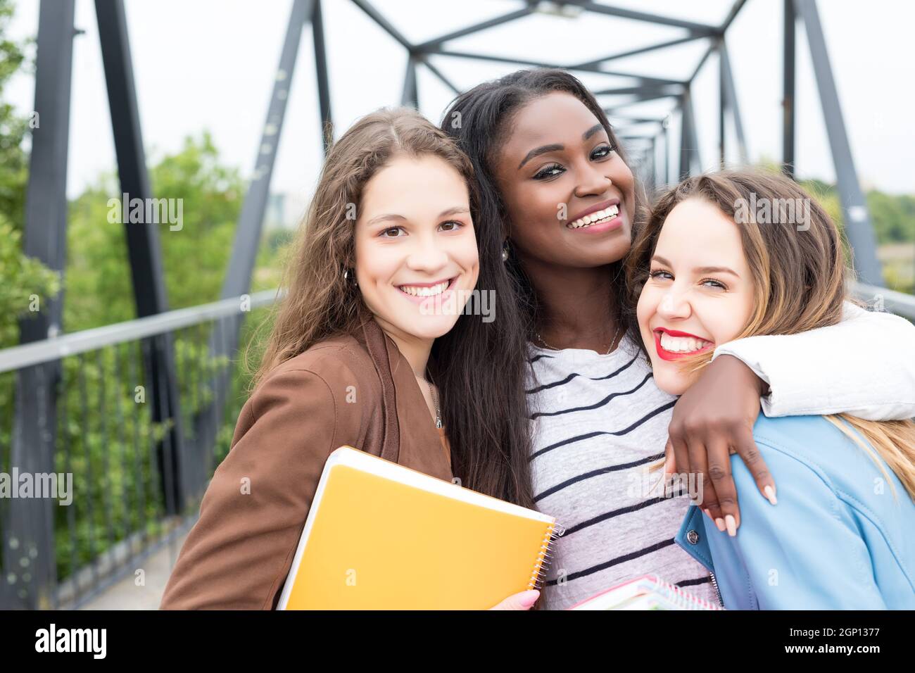 Group multi ethnic young students at the university campus Stock Photo ...