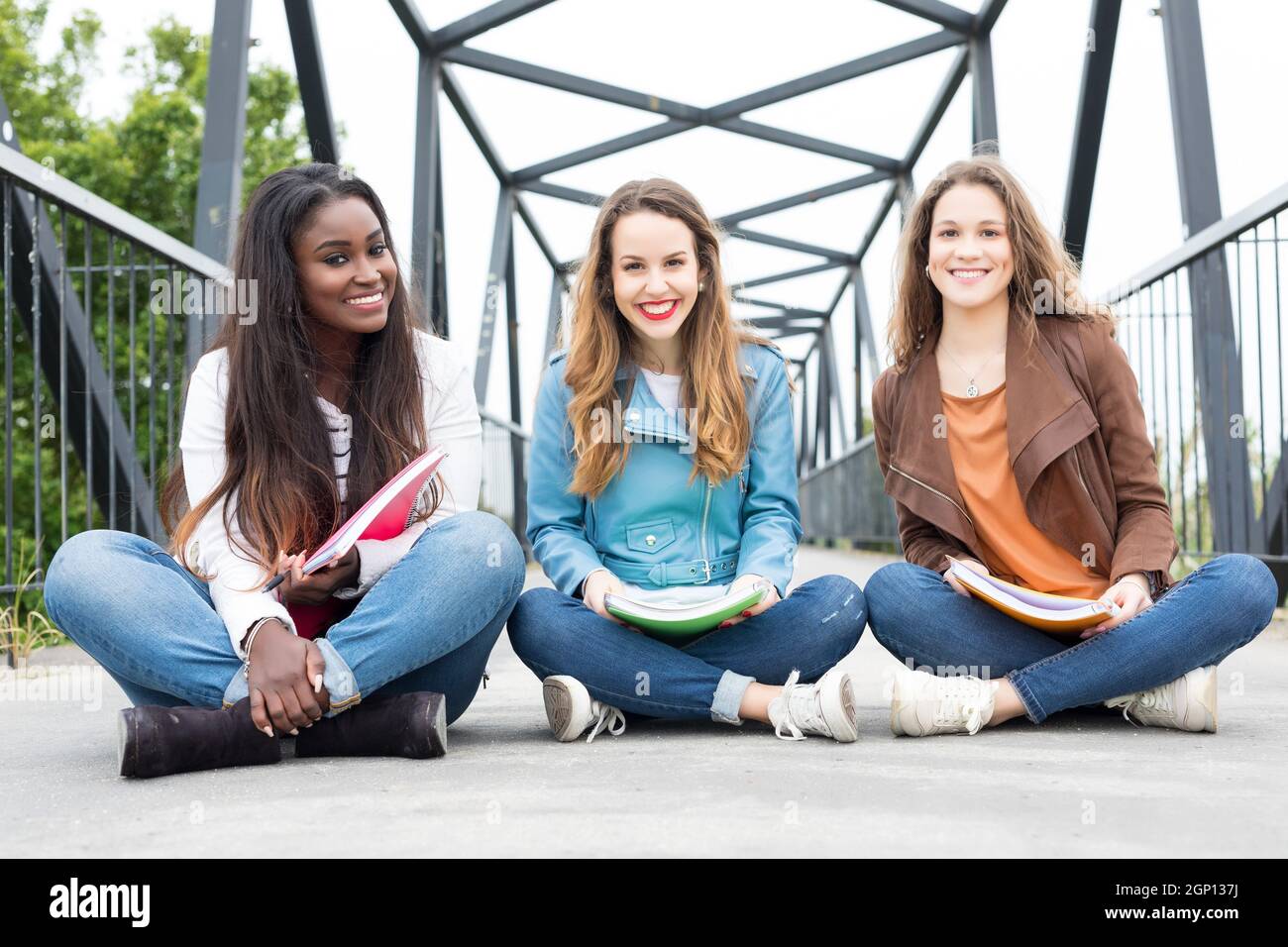 Group multi ethnic young students at the university campus Stock Photo ...