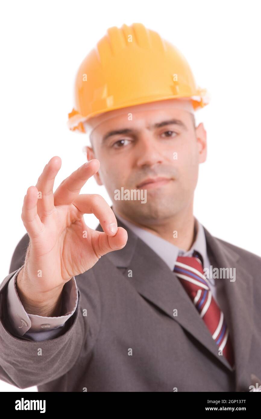 Business man signaling ok - focus on finger Stock Photo - Alamy