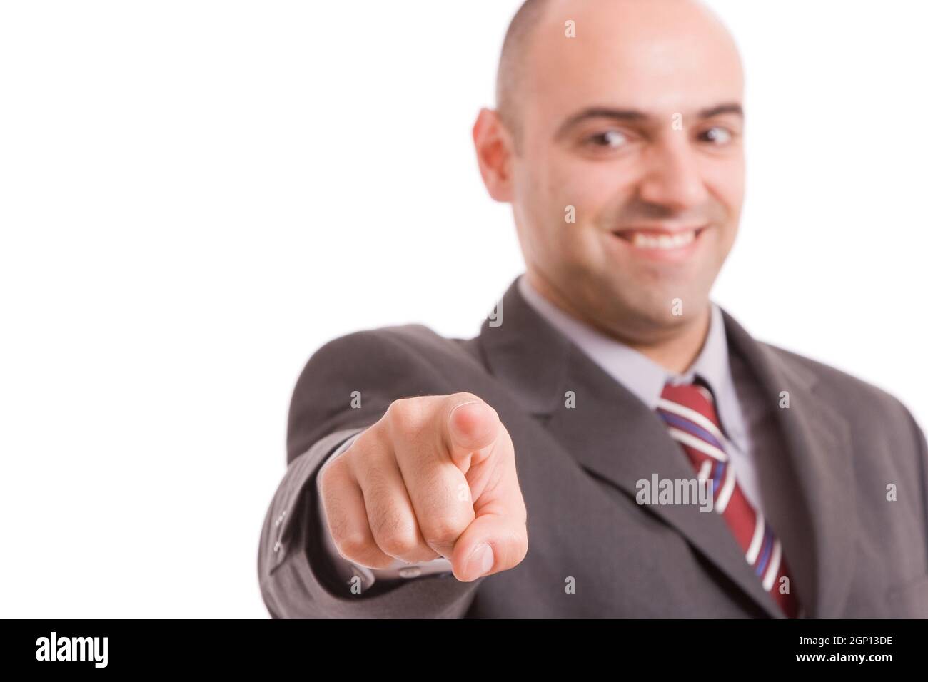 Business man, pointing forward - focus on finger Stock Photo - Alamy
