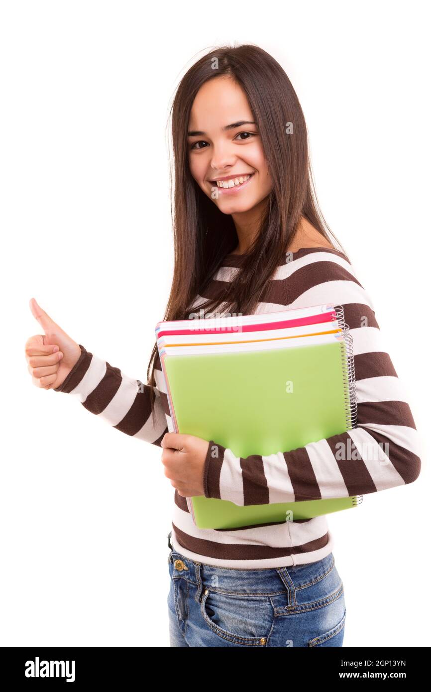 A happy asian student, isolated over a white background Stock Photo - Alamy