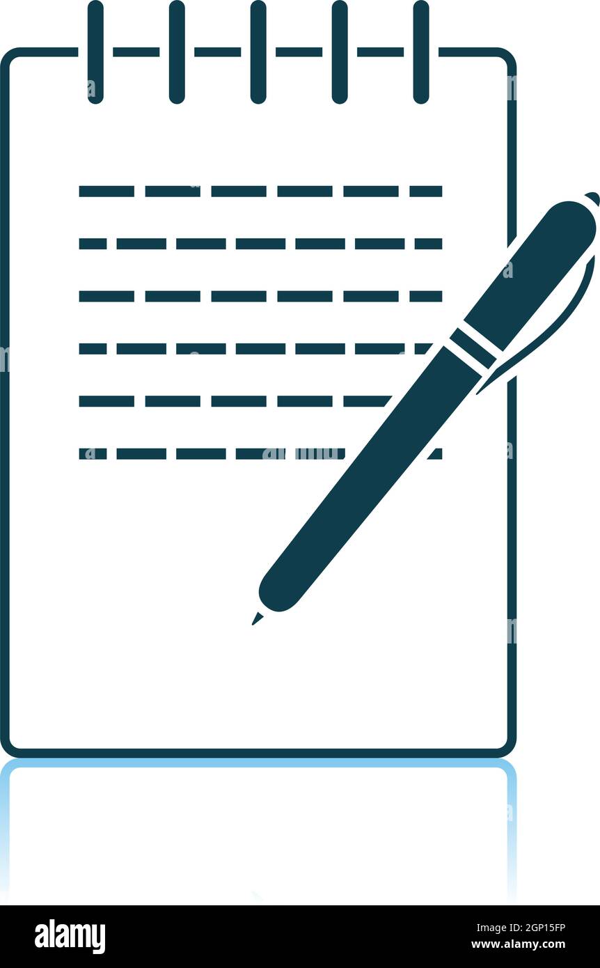 Empty page of notebook and blue pen Stock Vector Images - Alamy