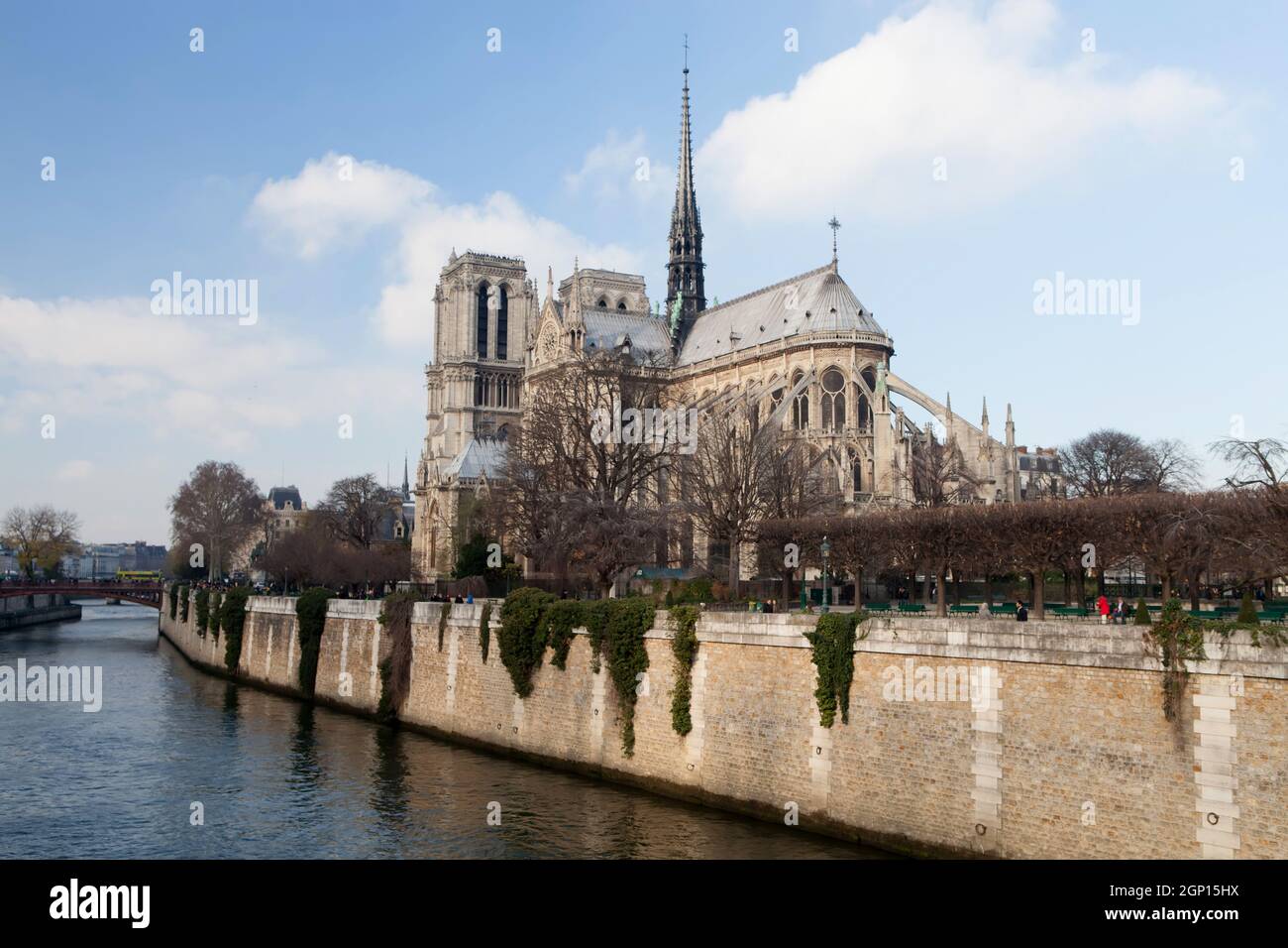 The Cathedral of Notre Dame of Paris in an Autumn morning Stock Photo ...