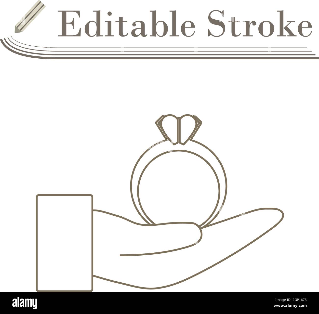 Hand Present Heart Ring Icon Stock Vector Image & Art - Alamy