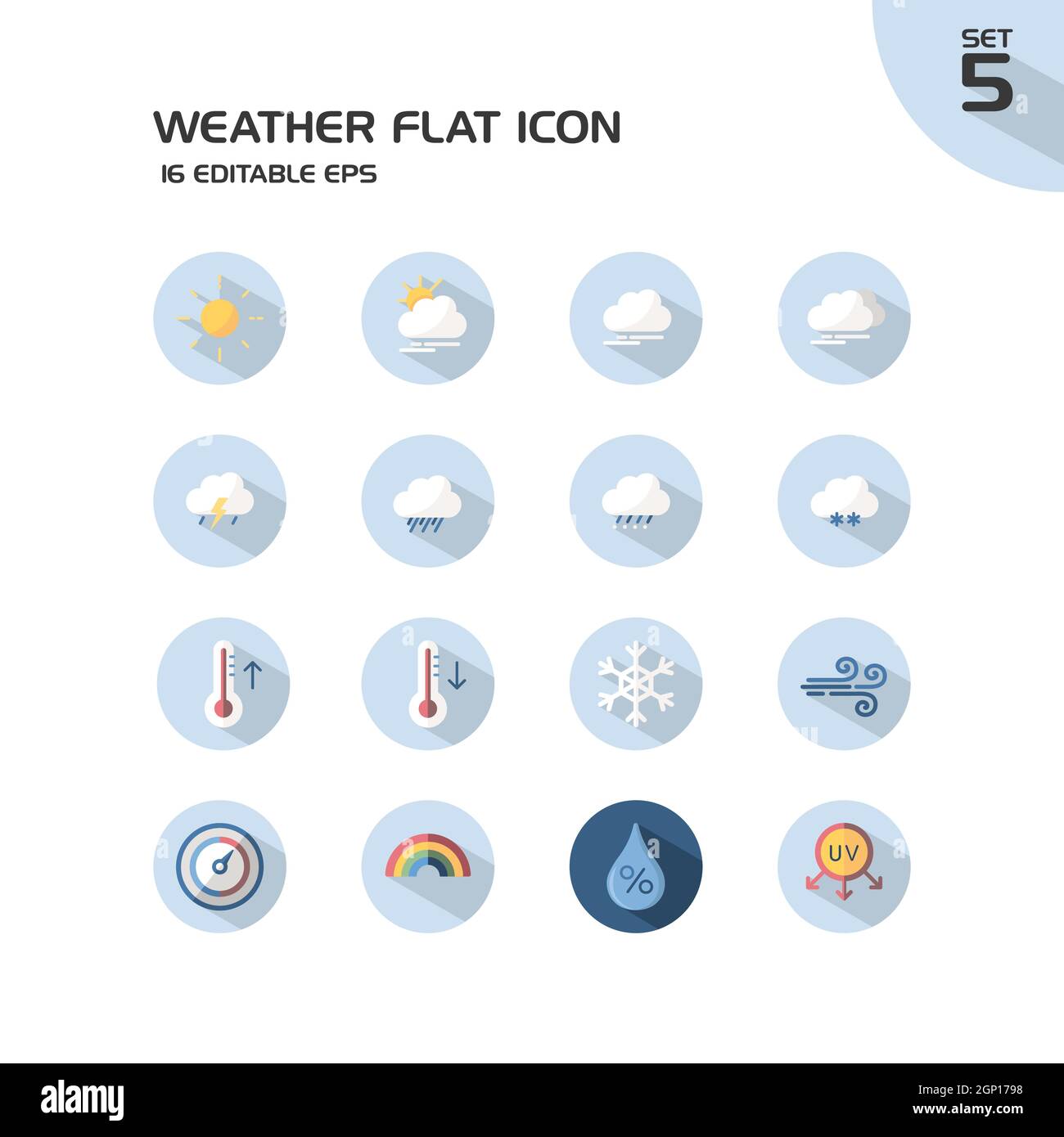 Weather and meteorology group. Sun, clouds, temperature and pressure ...