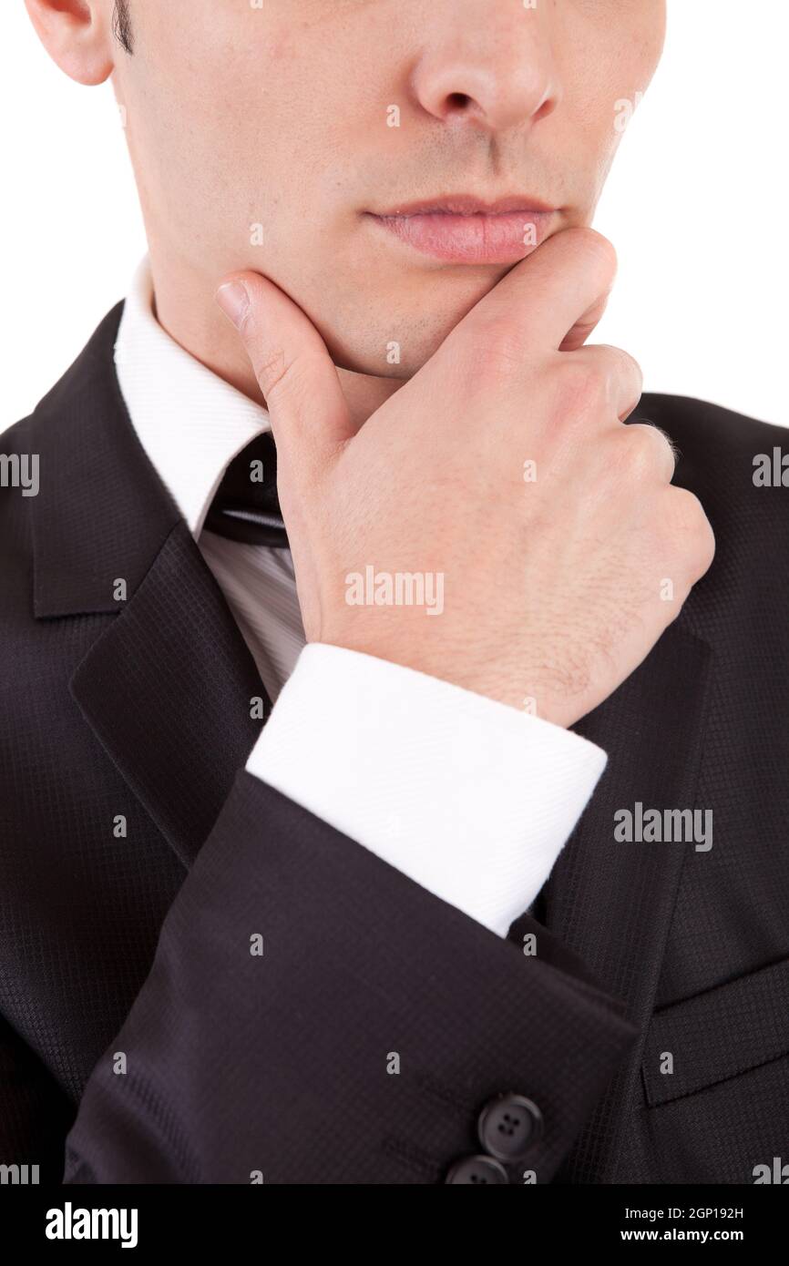 Business man full of thoughts Stock Photo - Alamy