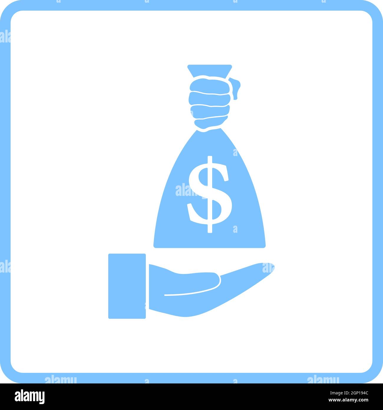 Hand holding blue sign Stock Vector Images - Alamy