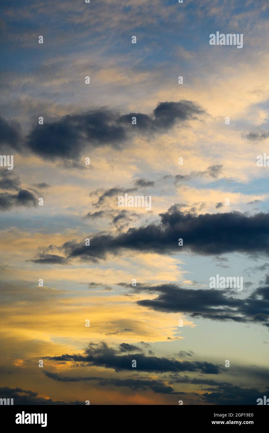Beautiful and warm colored sunset sky Stock Photo - Alamy