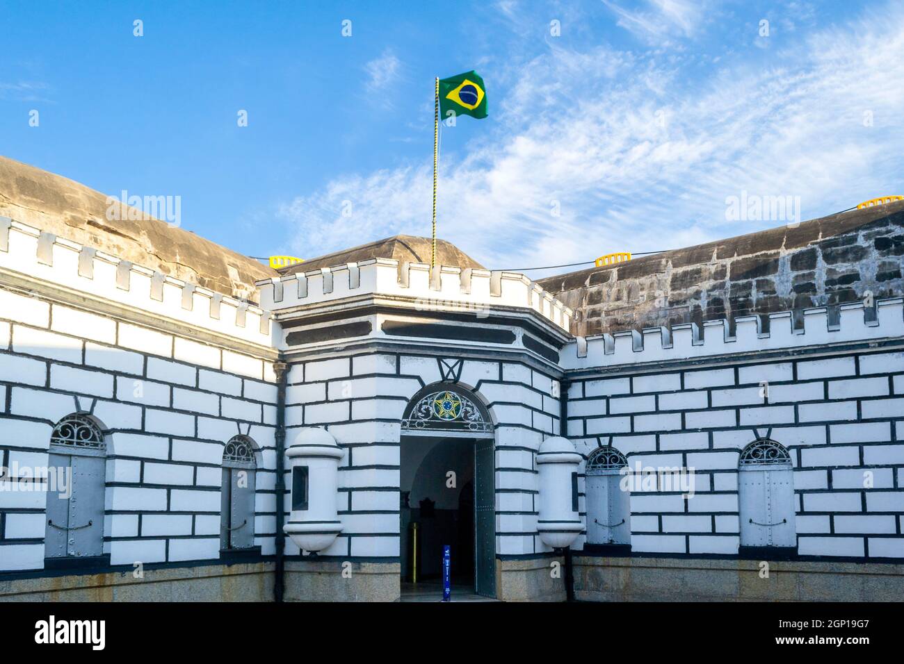 Interior architecture walls in the Copacabana Fort in Rio de Janeiro ...