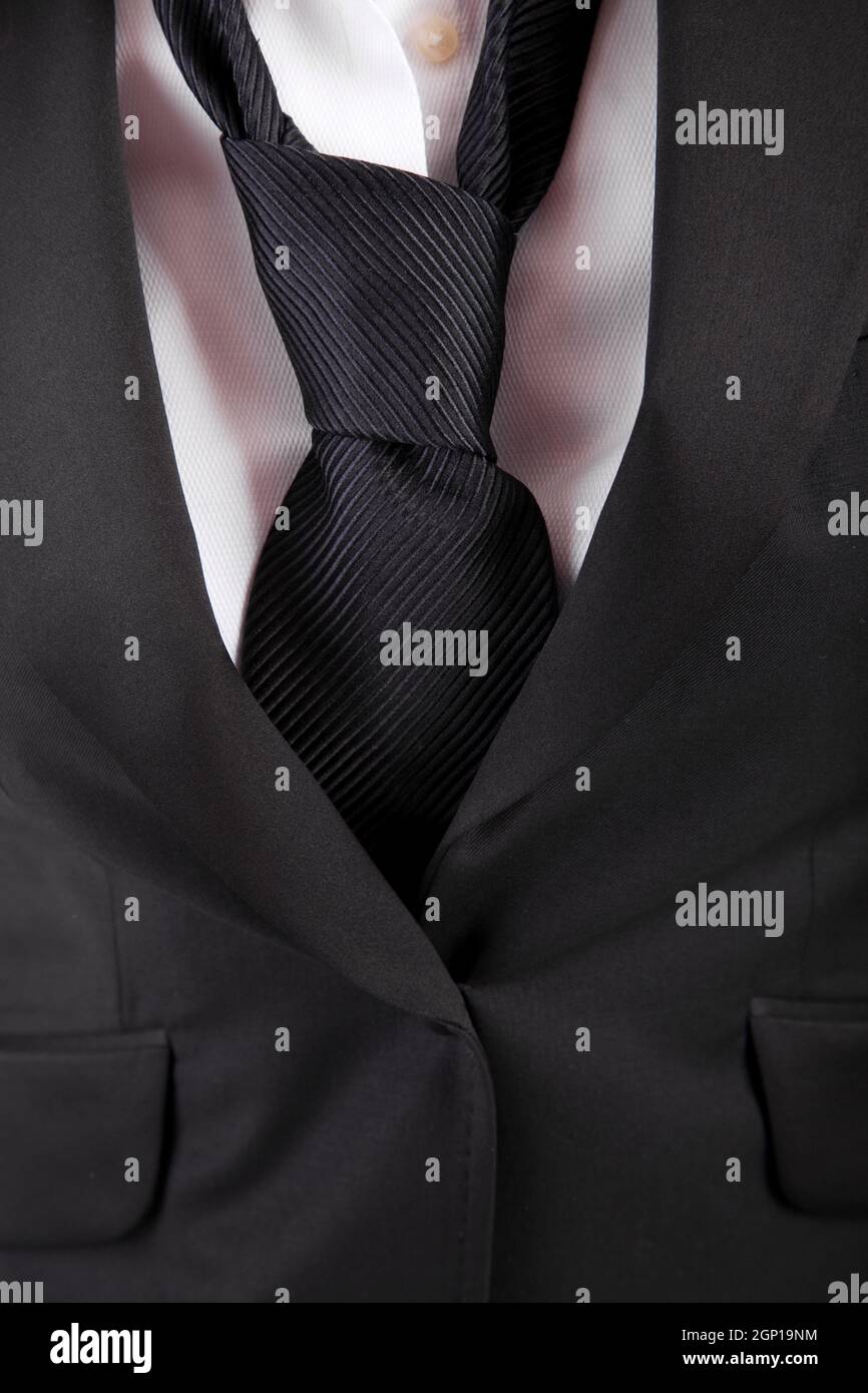 Detail of woman's suit and tie Stock Photo - Alamy