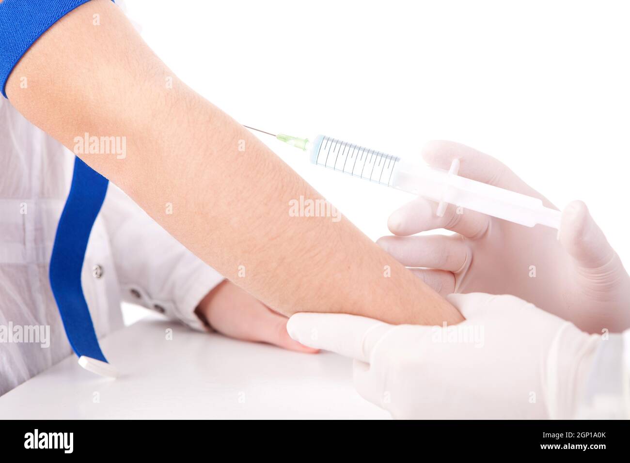 Doctor and patient, isolated over white background Stock Photo - Alamy