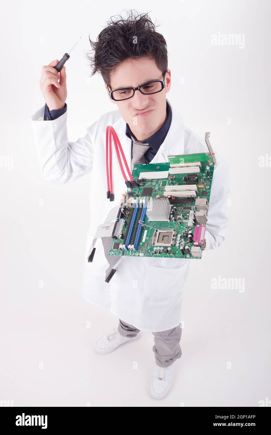 Computer Engineer, isolated over white background Stock Photo - Alamy