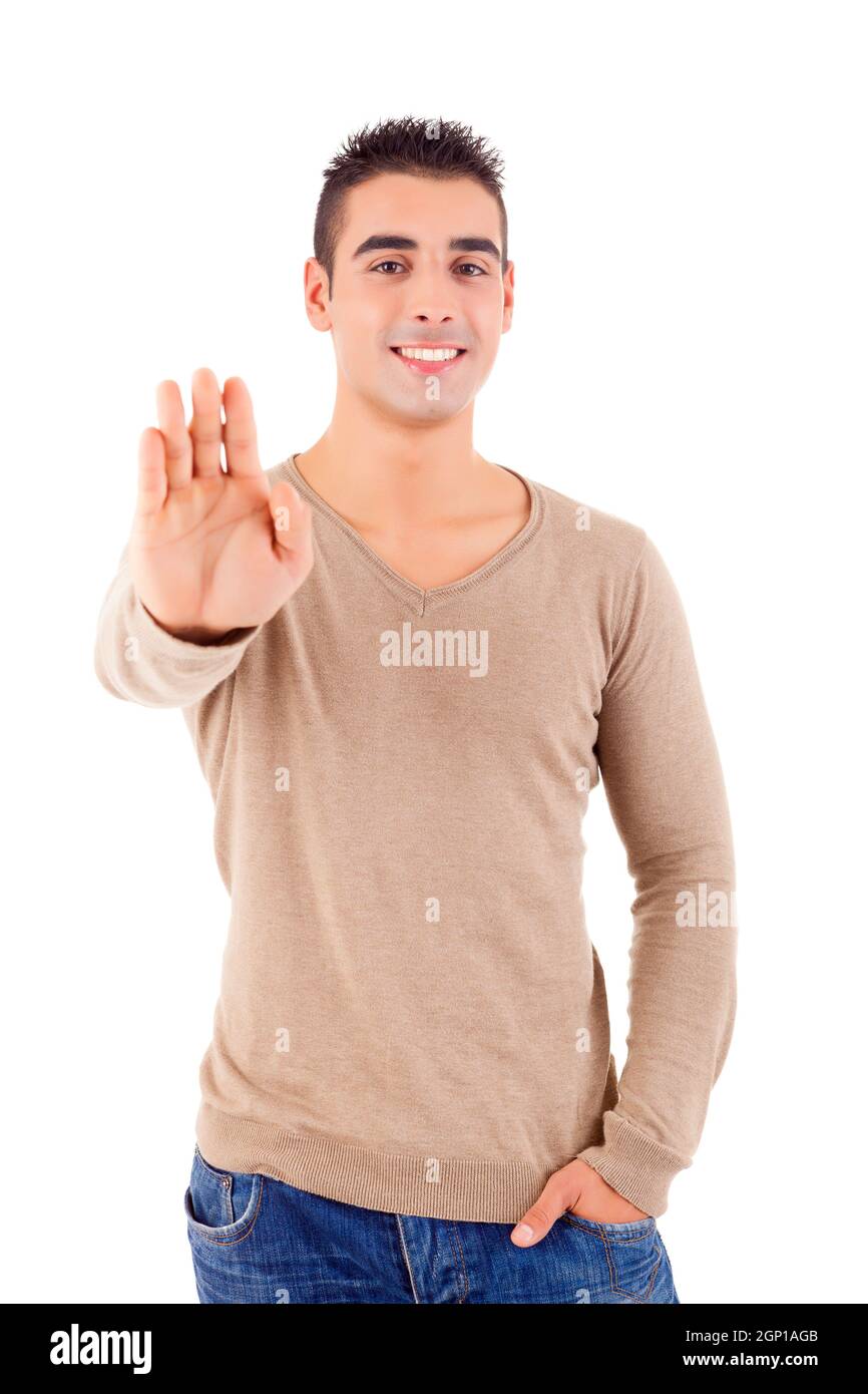 Man signaling to stop hi-res stock photography and images - Alamy