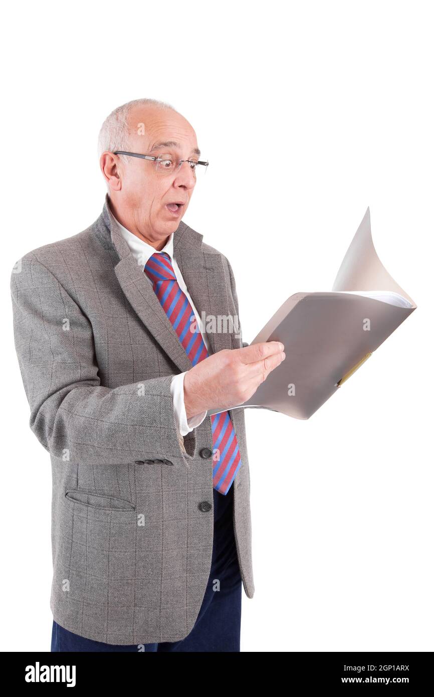 Mature businessman work document hi-res stock photography and images ...