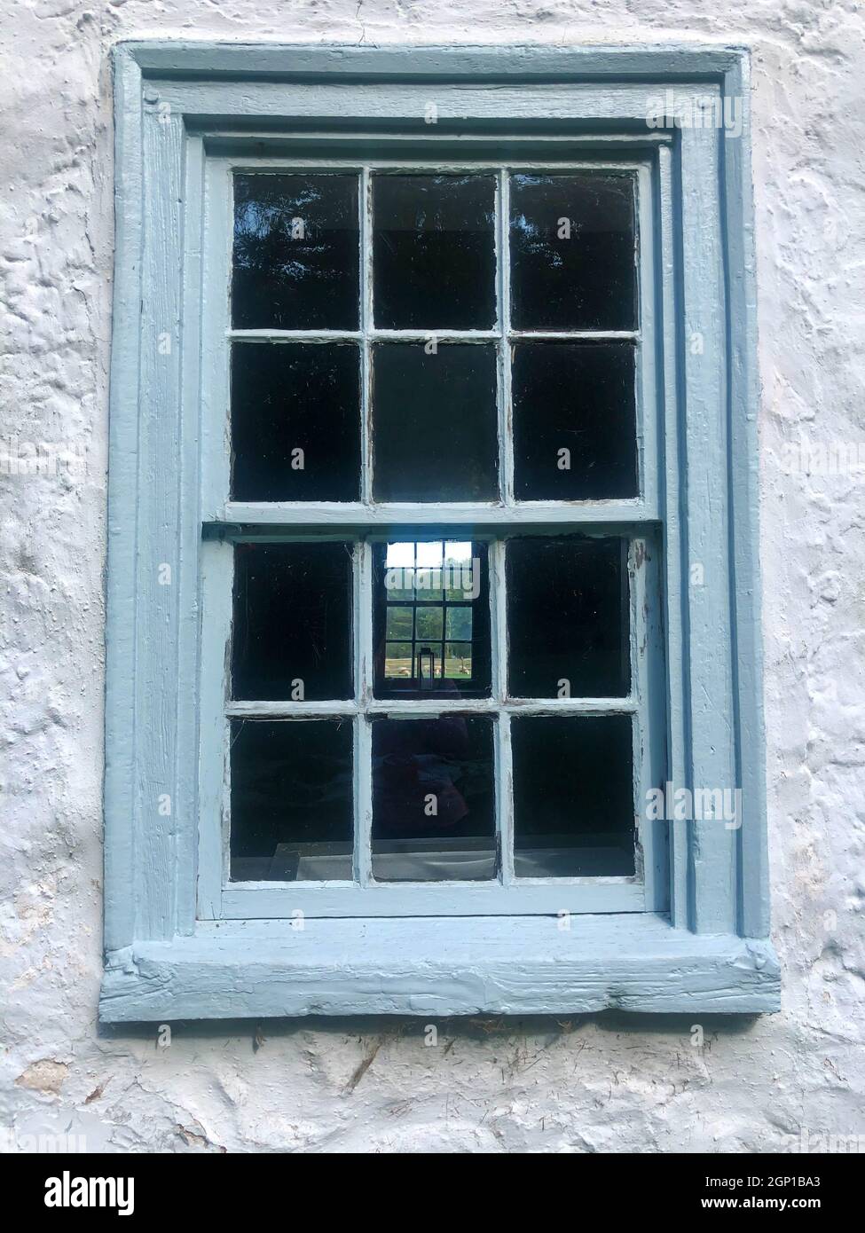 Rustic colonial American architecture design. Blue window exterior has ...