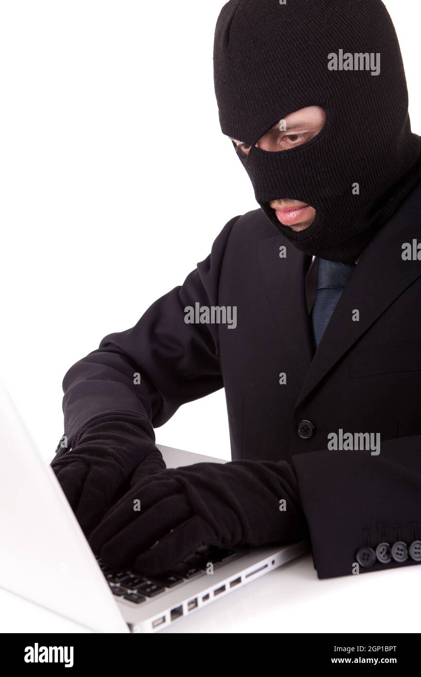 Computer Hacker in suit and tie Stock Photo - Alamy