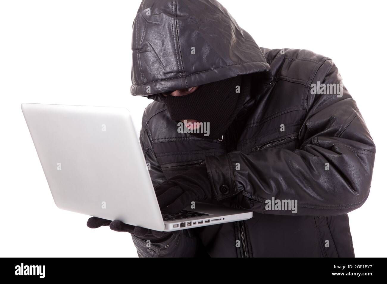 Computer Hacker, isolated over white background Stock Photo - Alamy
