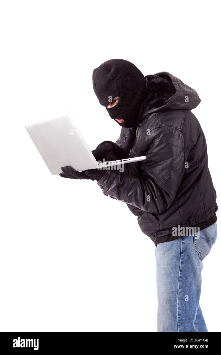 Computer Hacker, isolated over white background Stock Photo - Alamy