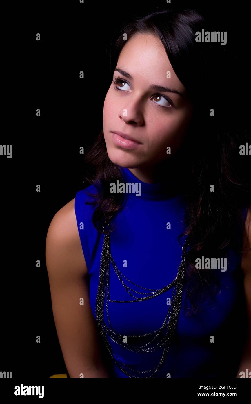 Low key portrait of a beautiful woman Stock Photo - Alamy